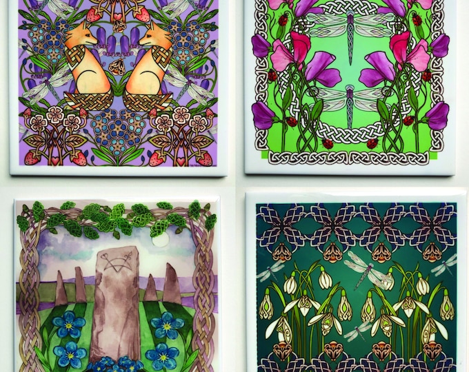 Highland Celtic Art Ceramic Tiles - Etsy UK