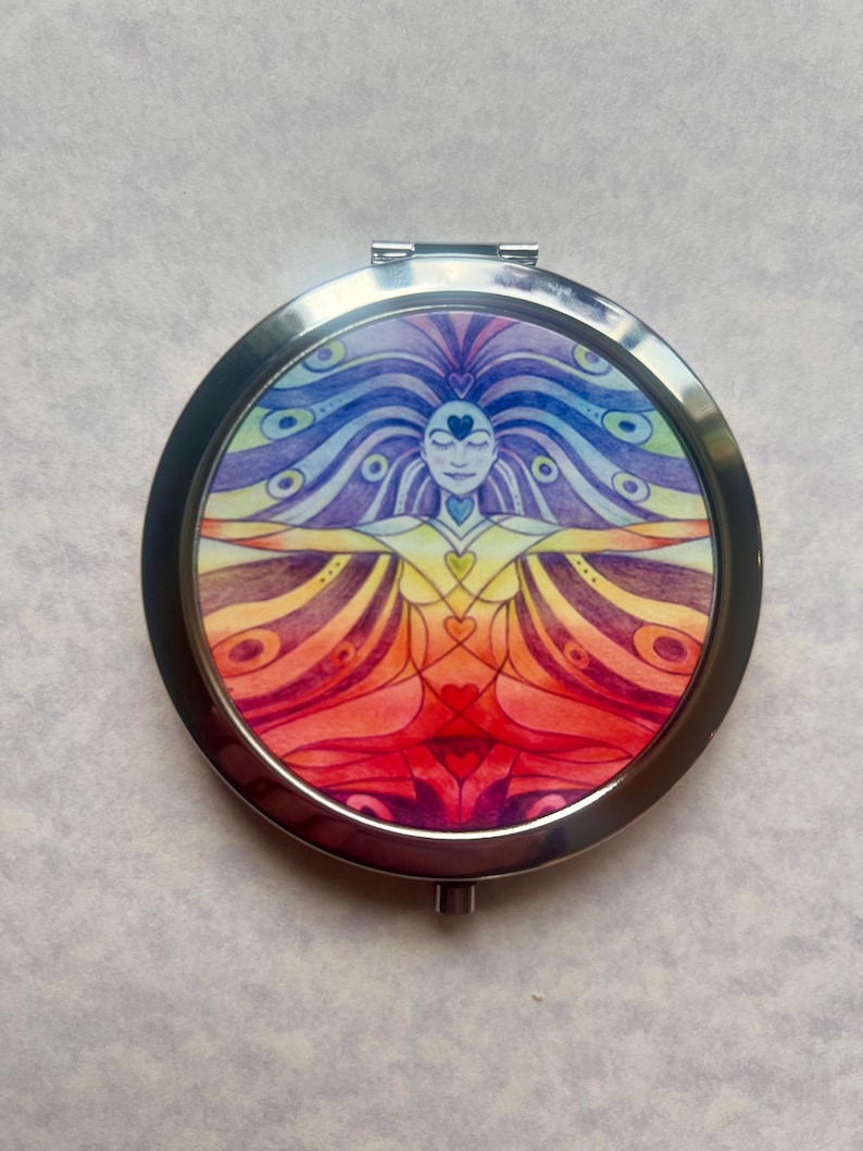 Divine Feminine Round Jewellery / Pill Box and Round Compact Mirror ...