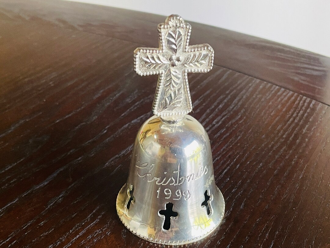 International Silver Co Cross Bell, Engraved Christmas 1998 ...