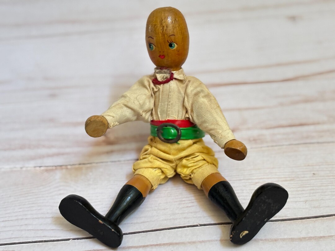 Polish Peg Boy, Mid Century Wood Moveable Made in Poland Wooden Doll ...