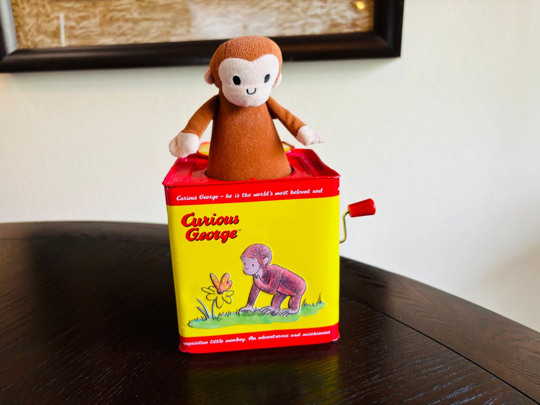Curious George, Pop Goes the Weasel, Musical Jack in the Box Metal Toy ...