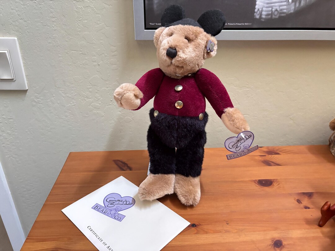 Annette Funicello Bear, Bobby Mouseketeer 13 Jointed Bear W/stand COA ...