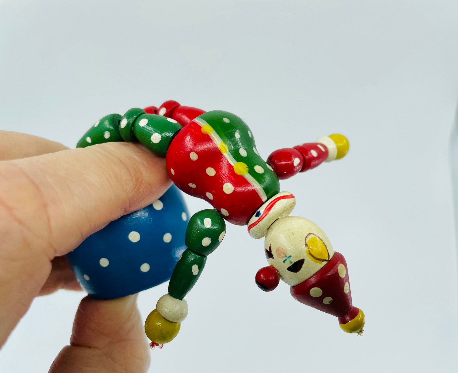 Wooden Toy Collapsible Push up Button Clown Puppet Press - Etsy