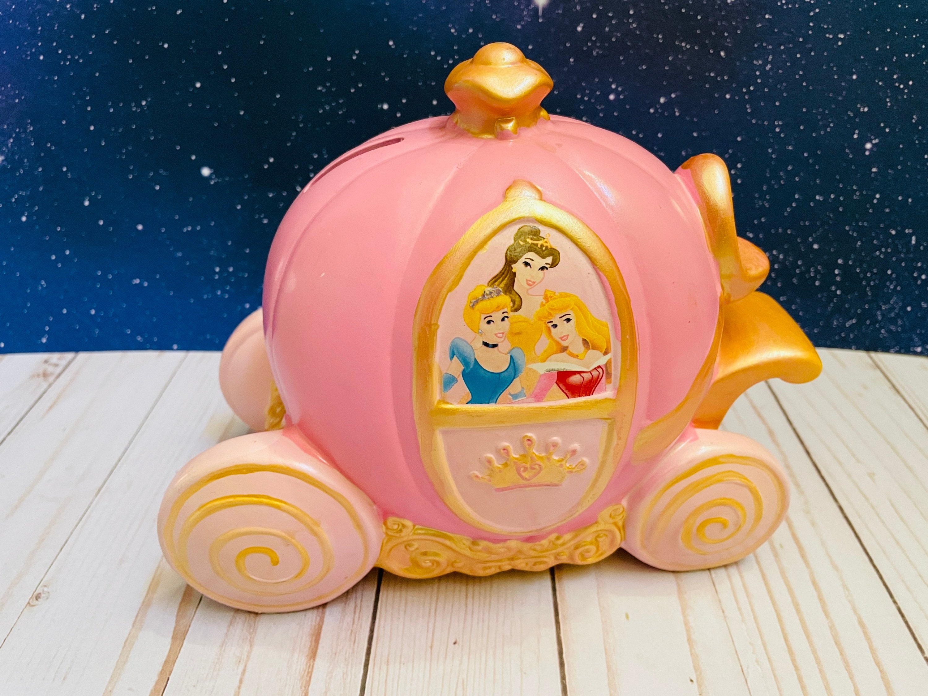 Disney Cinderella Coach Bank Pink Gold Princess Ceramic - Etsy