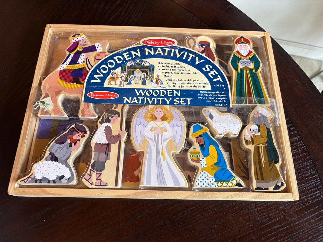 Doug and Melissa Wooden Nativity Set, Childs First Nativity, the First ...