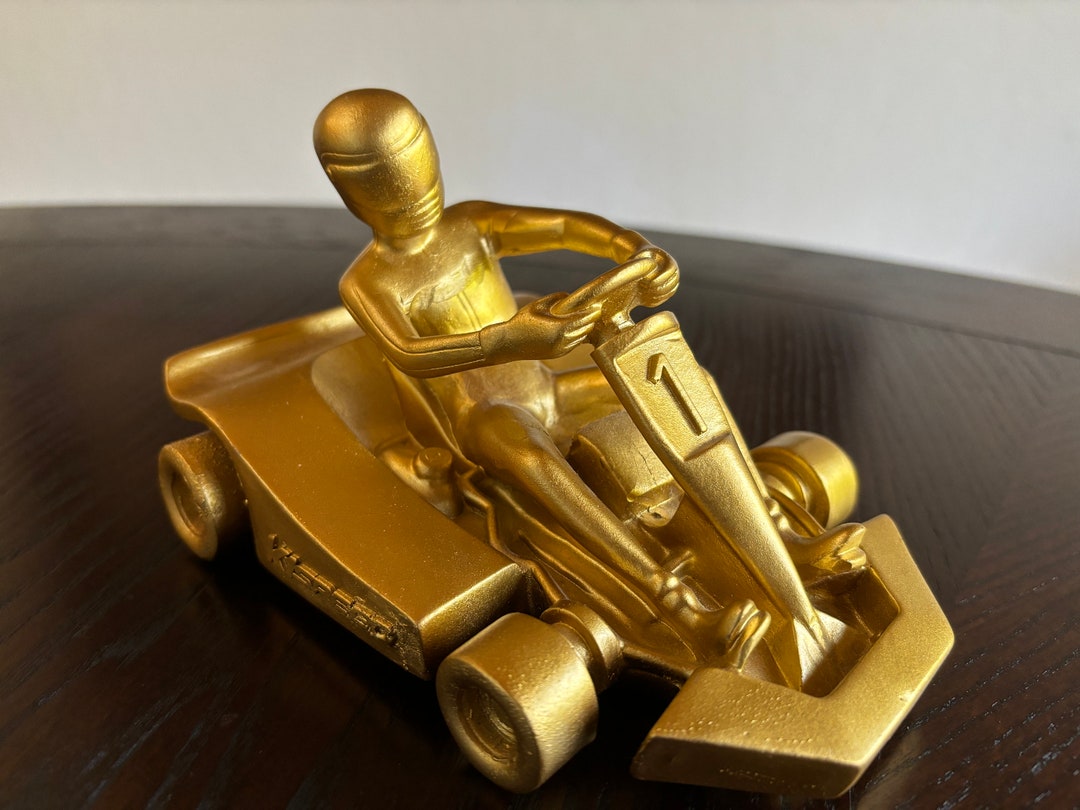 K1 Speed Go Kart Trophy, Gold 1st Place Go-kart Car and Driver Figurine ...
