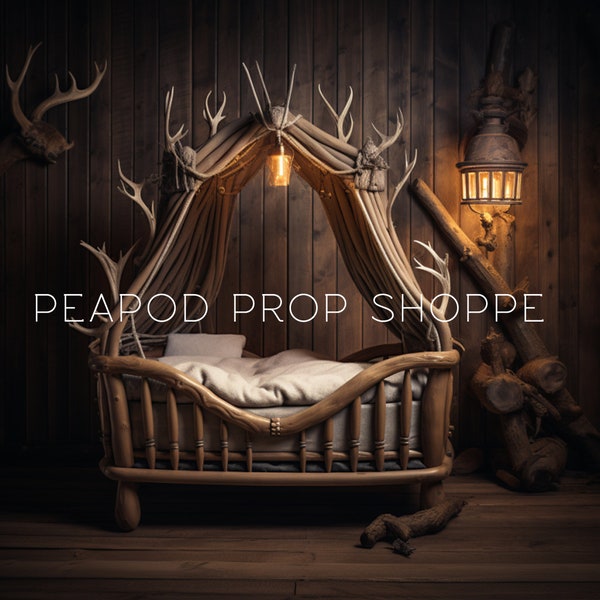 Hunting Newborn Digital Background - Etsy