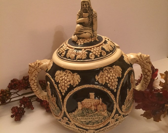 Vintage German Wassail Bowl, German Stoneware Punch Bowl, - Etsy