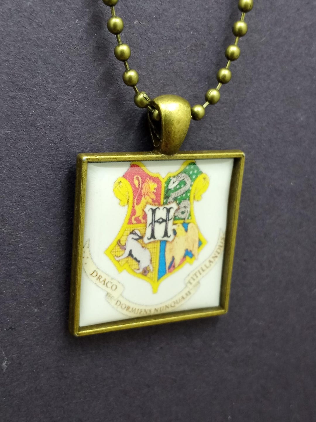 Harry Potter Hogwarts Coat of Arms Fashion Pendant Necklace - Etsy