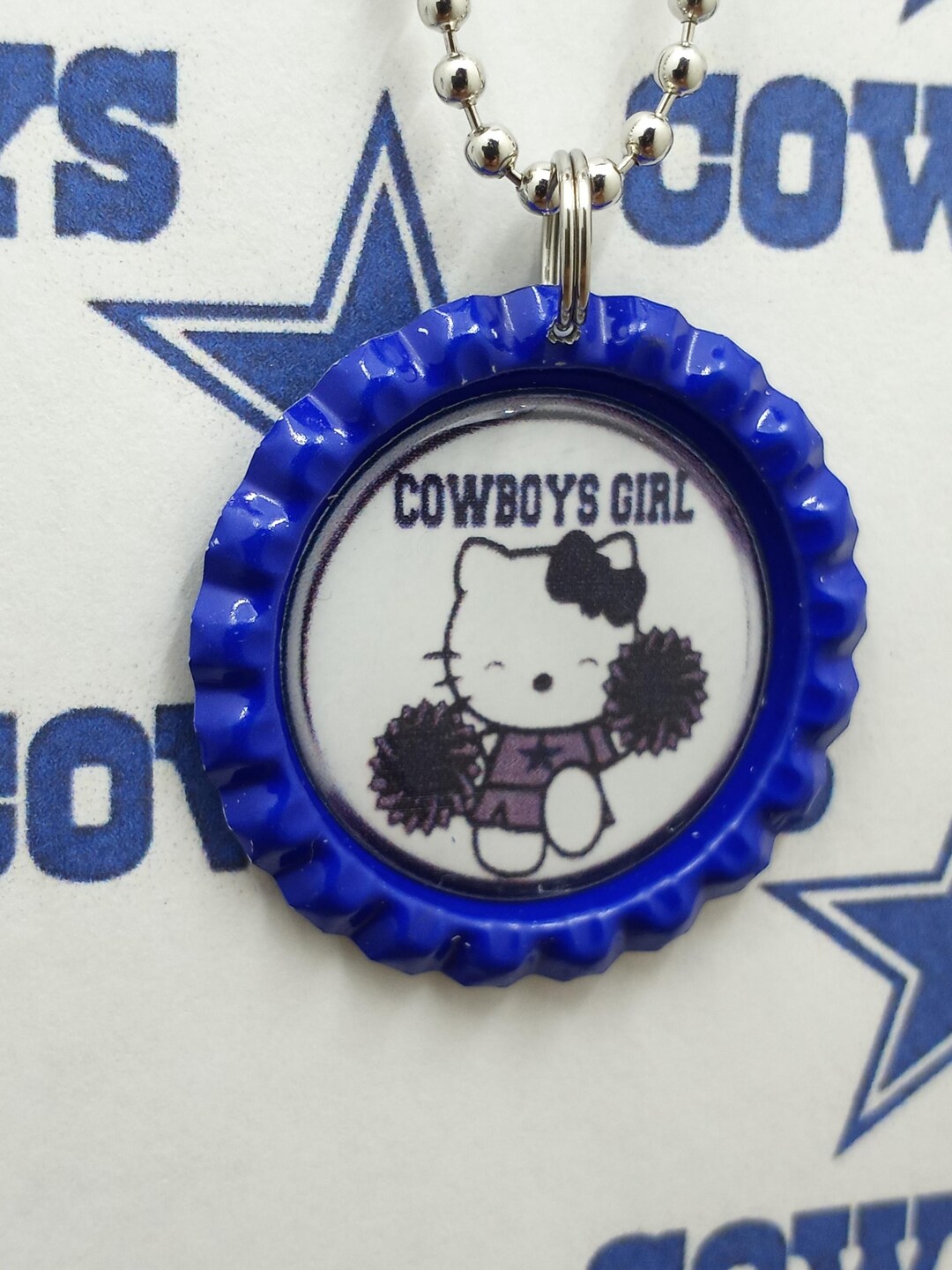 Dallas Cowboys Hello Kitty Football Pendant Necklace - Etsy