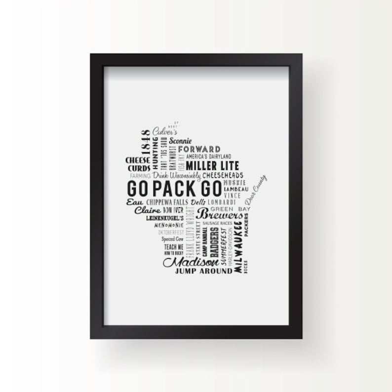 Wisconsin Print Wisconsin Art Wisconsin Poster Wisconsin - Etsy