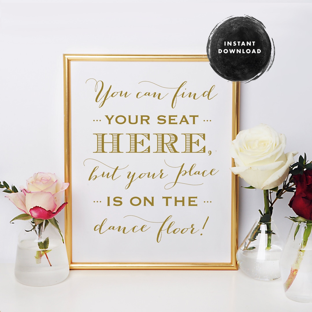Printable Wedding Find Your Seat Sign, Place Card Sign, Escort Card ...