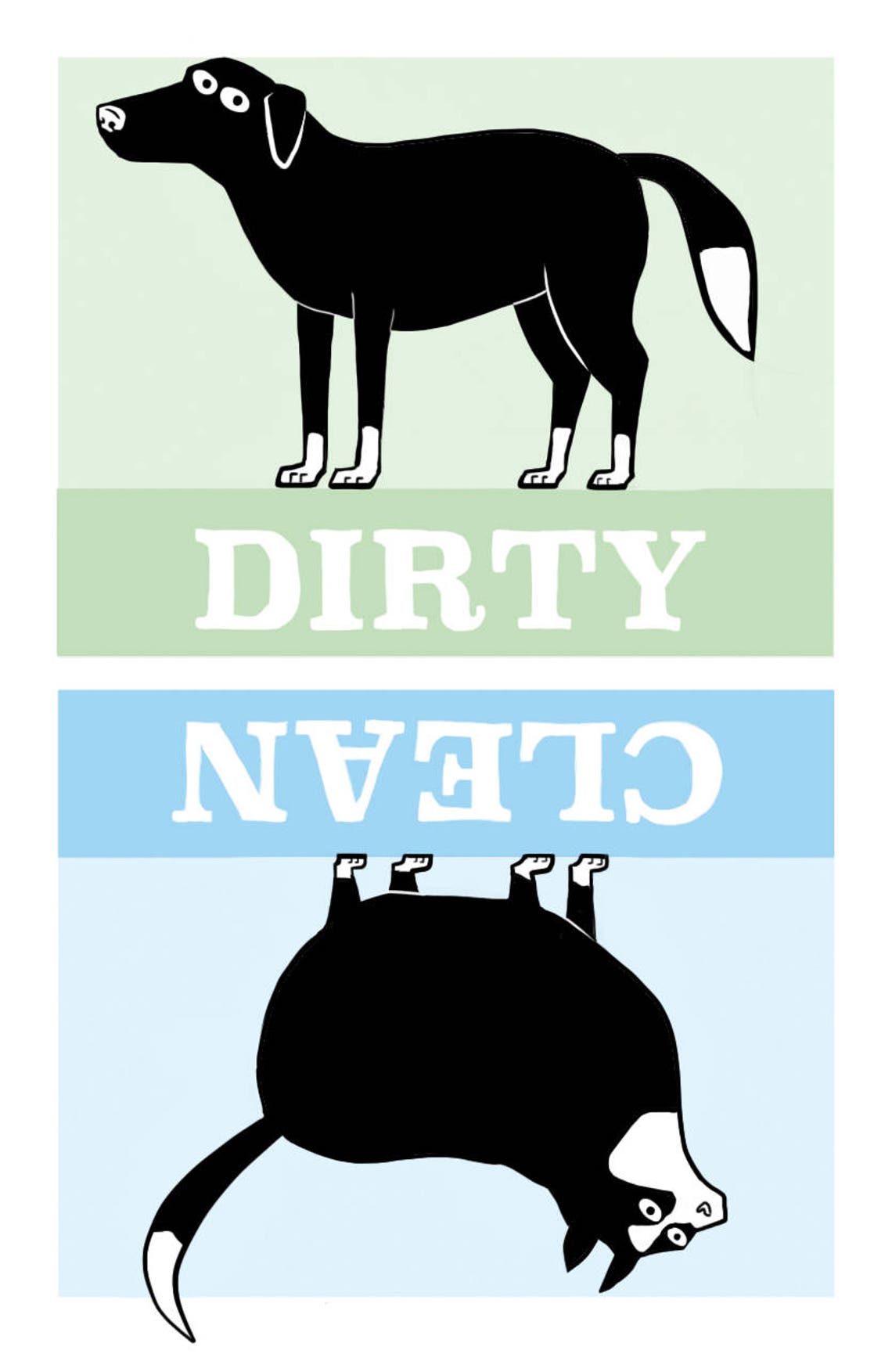 Cat Dog Clean Dirty Dishwasher Magnet Black White Cat - Etsy