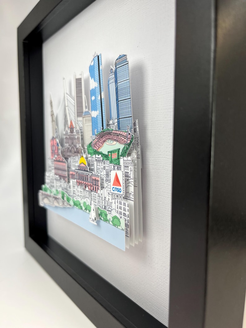 3D Boston Pop Out Paper Art, Skyline, Cityscape, Fenway Park, Paper Art ...