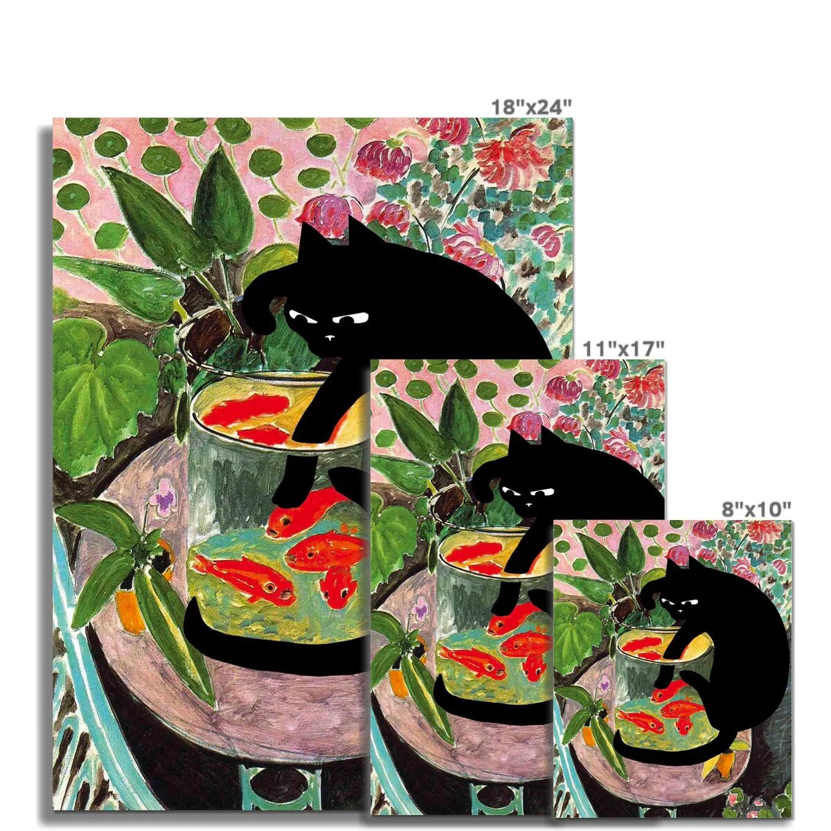 Matisse Goldfish With Cat Famous Paintings With Cats Defaced - Etsy ...