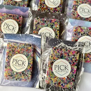 Rainbow Picking Pad Fidget Pick Palette Toy Neon Crystal Pebble Glitter ...