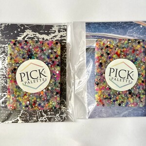 Rainbow Picking Pad Fidget Pick Palette Toy Neon Crystal Pebble Glitter ...