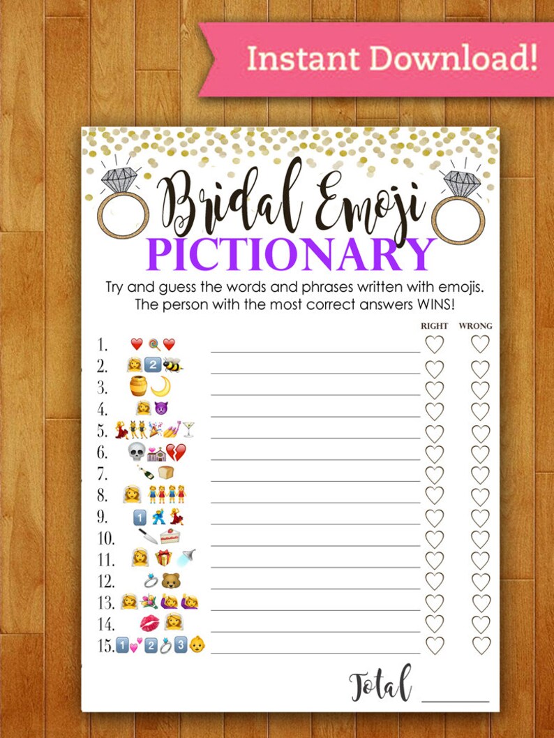 Bridal Shower Game Pictionary EMOJI Pictionary Purple And Etsy Bridal Shower Game Pictionary EMOJI Pictionary Purple And Etsy