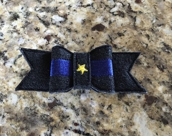 Thin Blue Line Hair Bow/bow Tie | Etsy