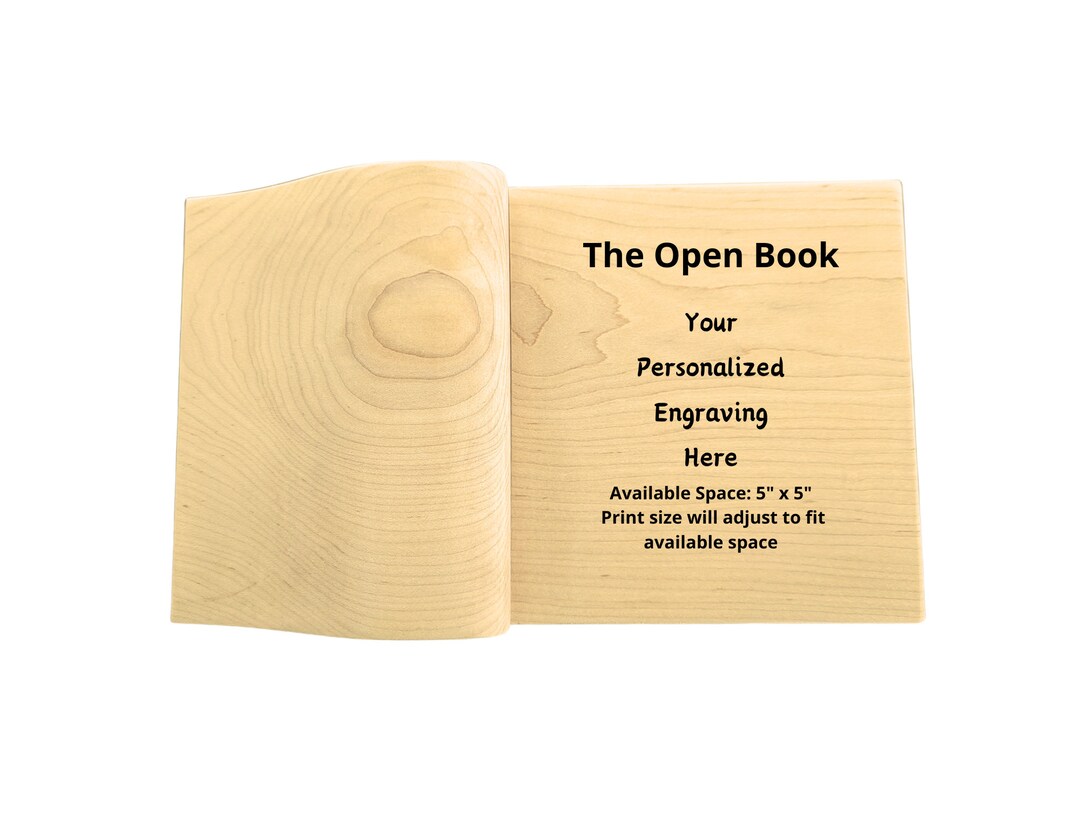 The Open Book Personalized Engraving. Solid Wood Unique Gift Quotation ...