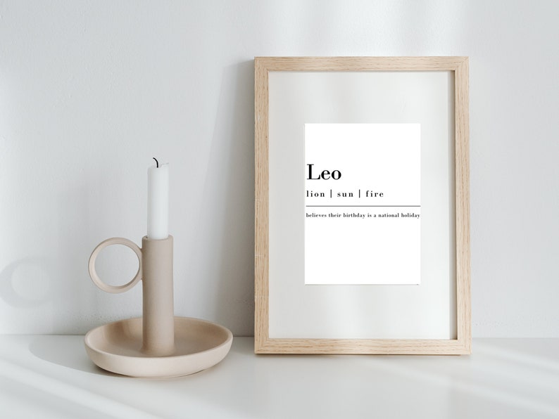 Leo Sarcastic Wall Art | Zodiac Sign Digital Print | Astrology Home ...