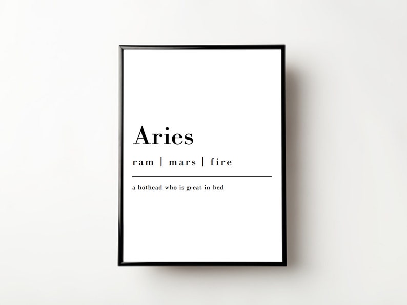 Aries Humor Art Print | Zodiac Sign Wall Art | Sarcastic Aries Humor ...