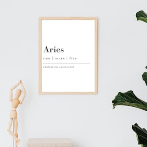 Aries Humor Art Print | Zodiac Sign Wall Art | Sarcastic Aries Humor ...