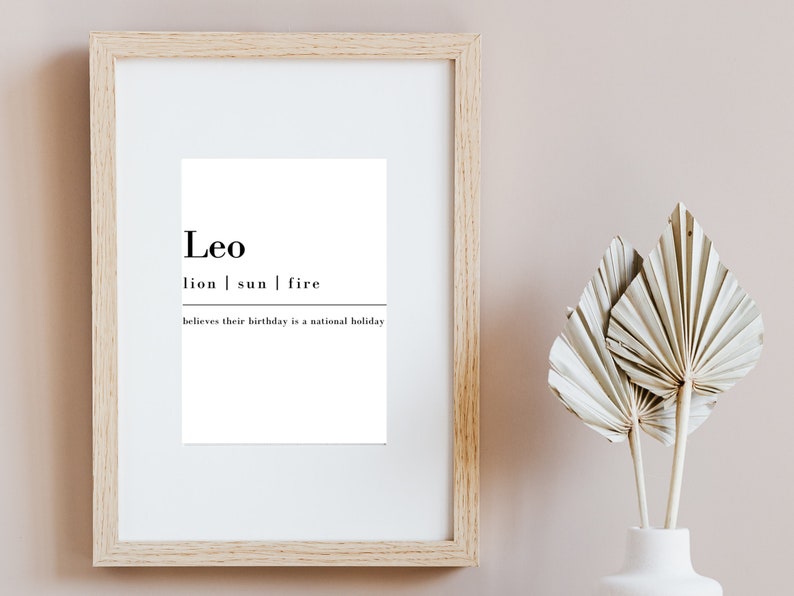 Leo Sarcastic Wall Art | Zodiac Sign Digital Print | Astrology Home ...