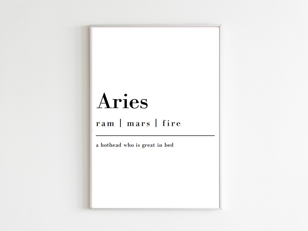 Aries Humor Art Print | Zodiac Sign Wall Art | Sarcastic Aries Humor ...