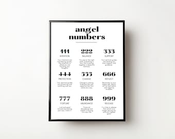 Angel Numbers Print - Etsy