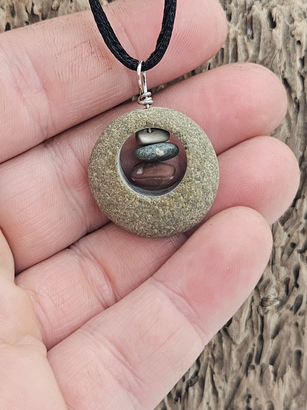 Cairn Necklace, Stacked Necklace, Stone Pendant, Rock Necklace, Stone ...