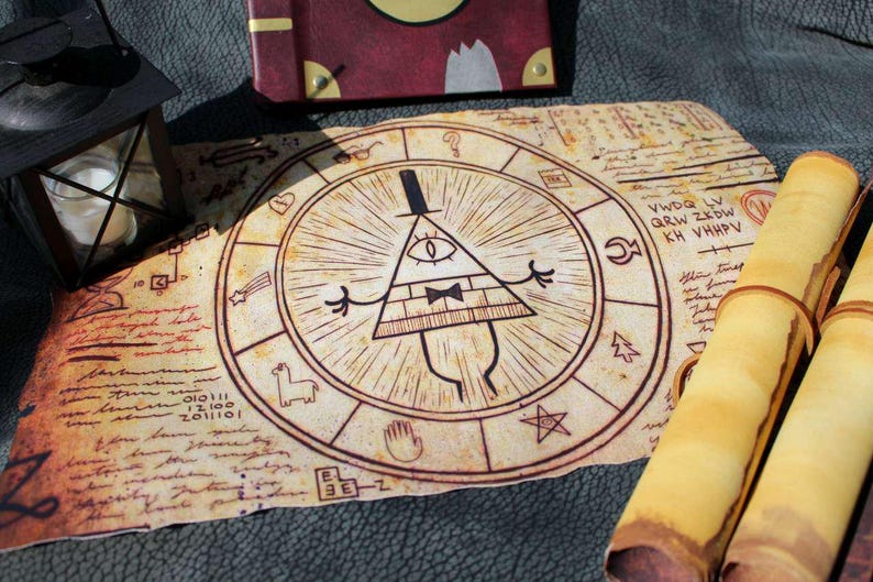 Bill Cipher Summoning Scroll - Antique Bill Cypher Print (inspired by ...