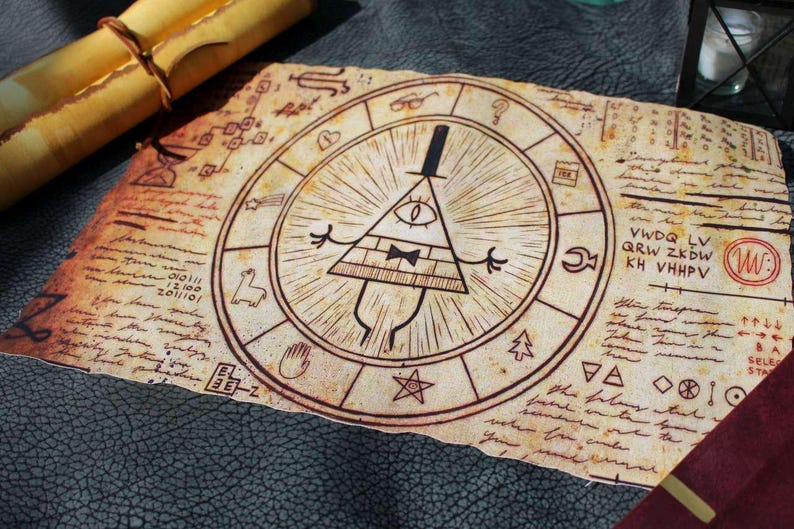 Bill Cipher Summoning Scroll - Antique Bill Cypher Print (inspired by ...