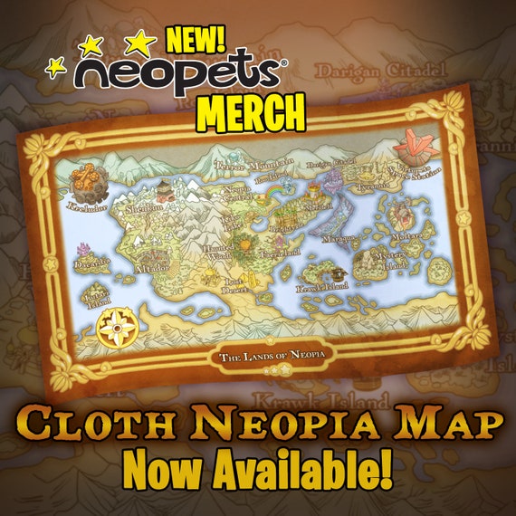 Neopets Cloth Map Lands of Neopia Officially Licensed | Etsy