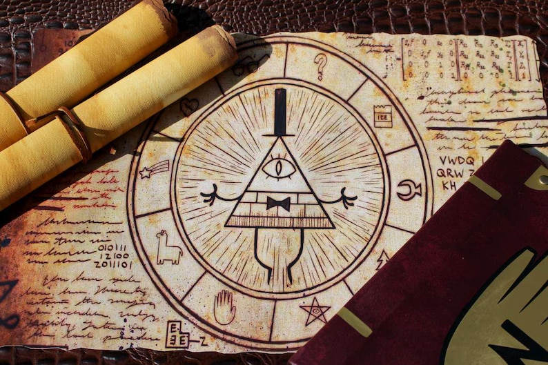 Bill Cipher Summoning Scroll - Antique Bill Cypher Print (inspired by ...