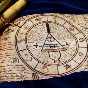 Bill Cipher Summoning Scroll - Antique Bill Cypher Print (inspired by ...