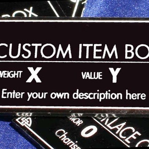 Custom Fantasy Item Description Text Box - Laser Cut / Engraved Tag - Etsy
