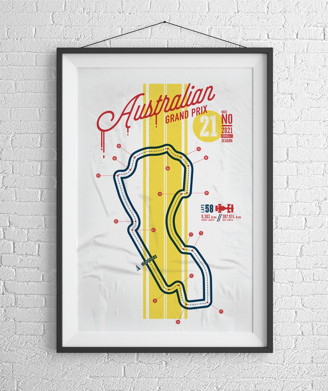 Formula 1 Racetrack Downloadable Poster: Australian Track - Etsy