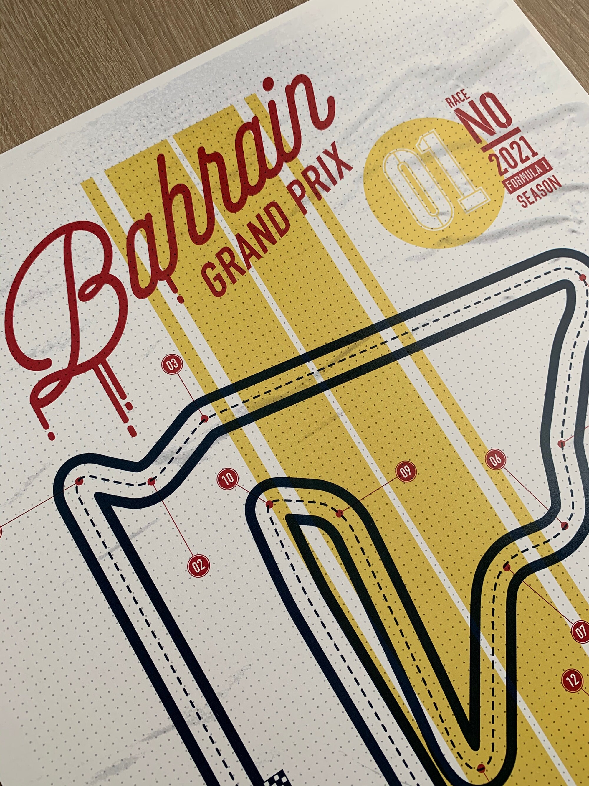Formula 1 Racetrack Downloadable Poster: Bahrain Track - Etsy
