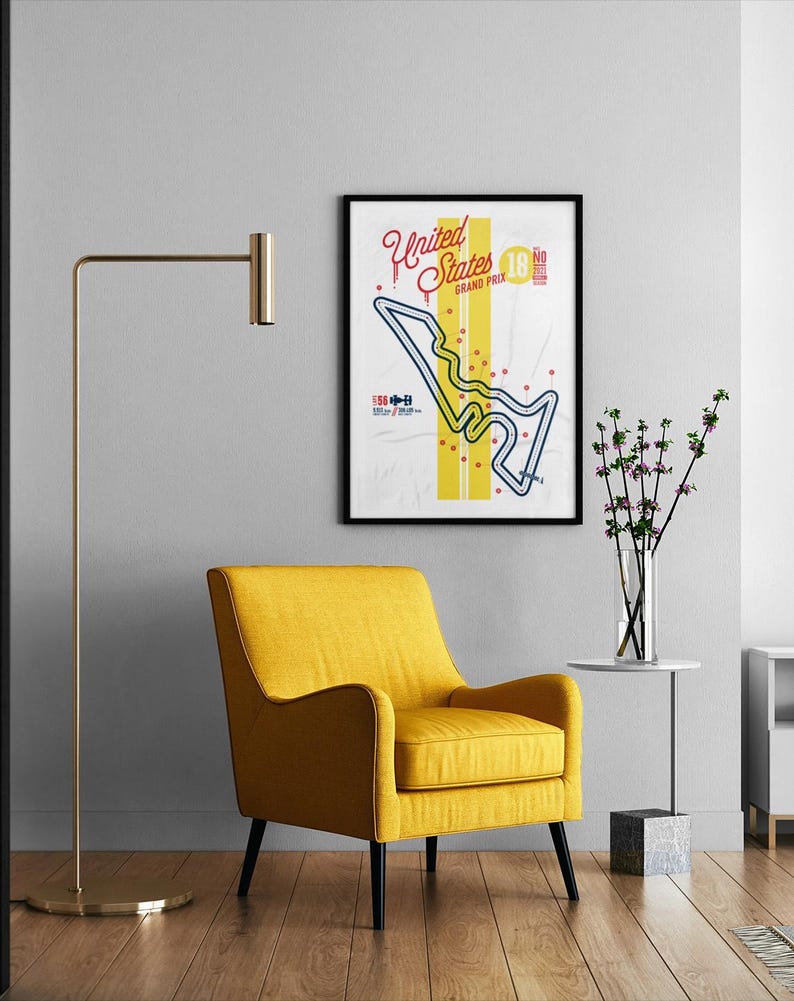 Formula 1 Racetrack Downloadable Poster: United States Track - Etsy