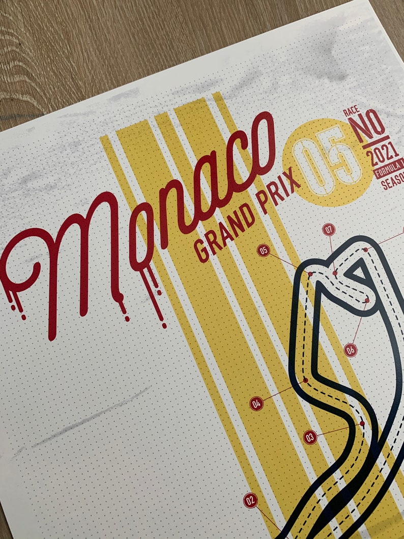 Formula 1 Racetrack Downloadable Poster: Monaco Track - Etsy