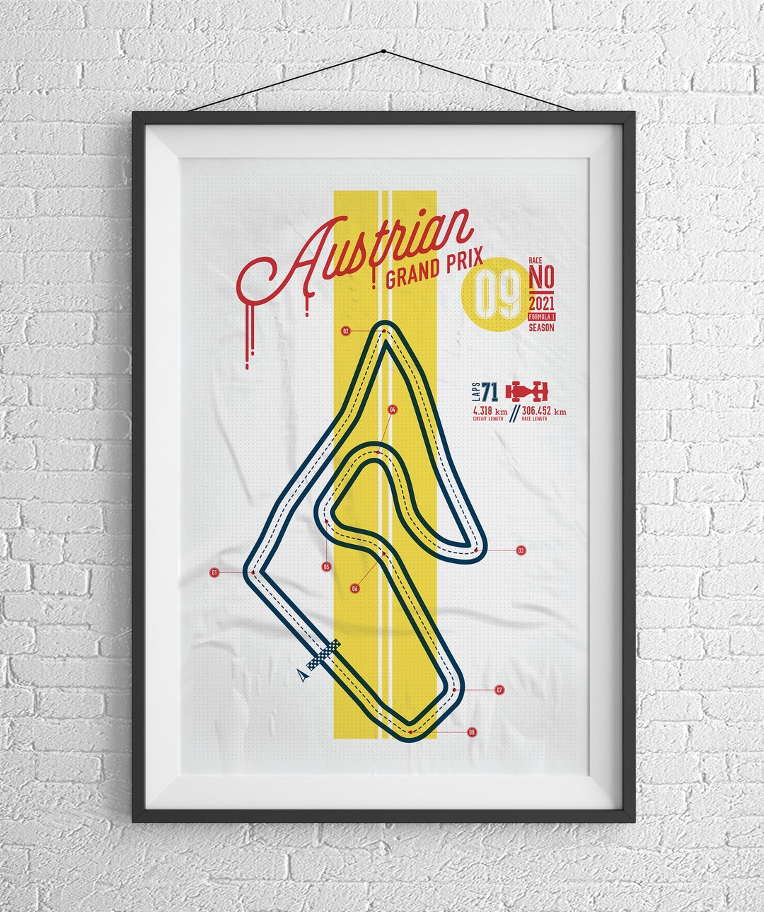 Formula 1 Racetrack Downloadable Poster: Austrian Track - Etsy