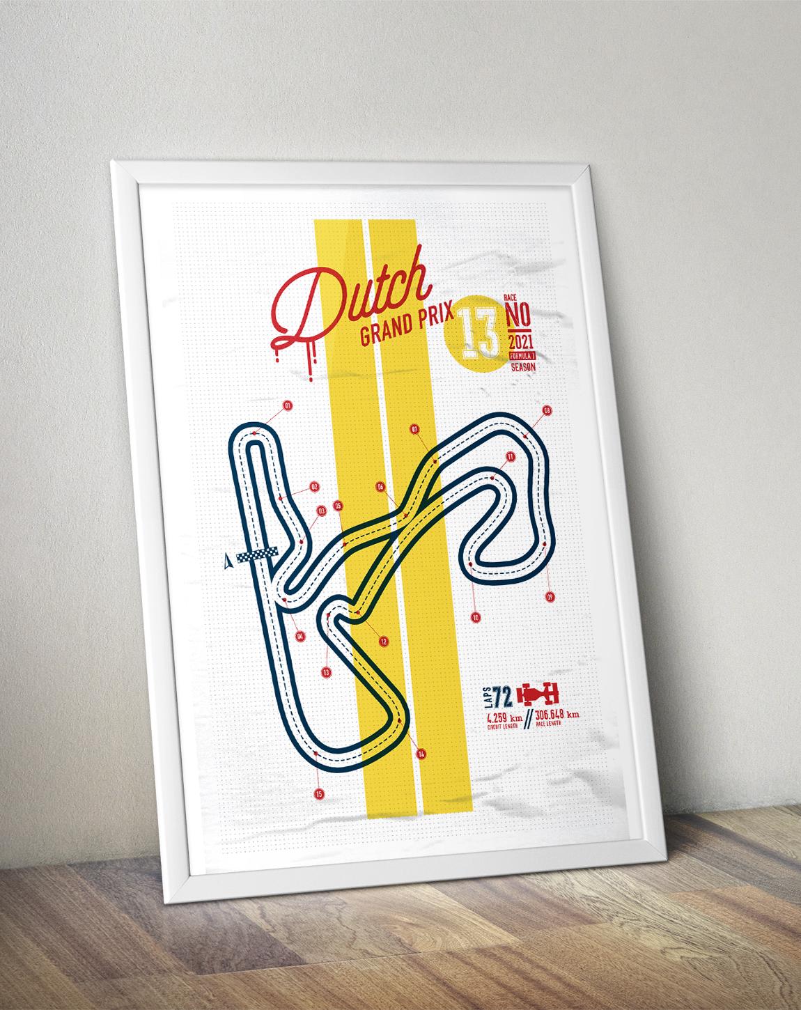 Formula 1 Racetrack Downloadable Poster: Dutch Track - Etsy