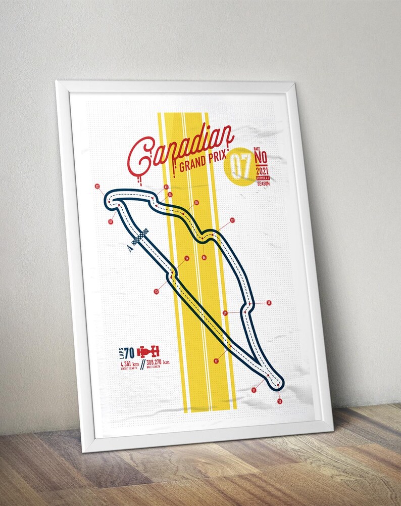 Formula 1 Racetrack Downloadable Poster: Canadian Track - Etsy