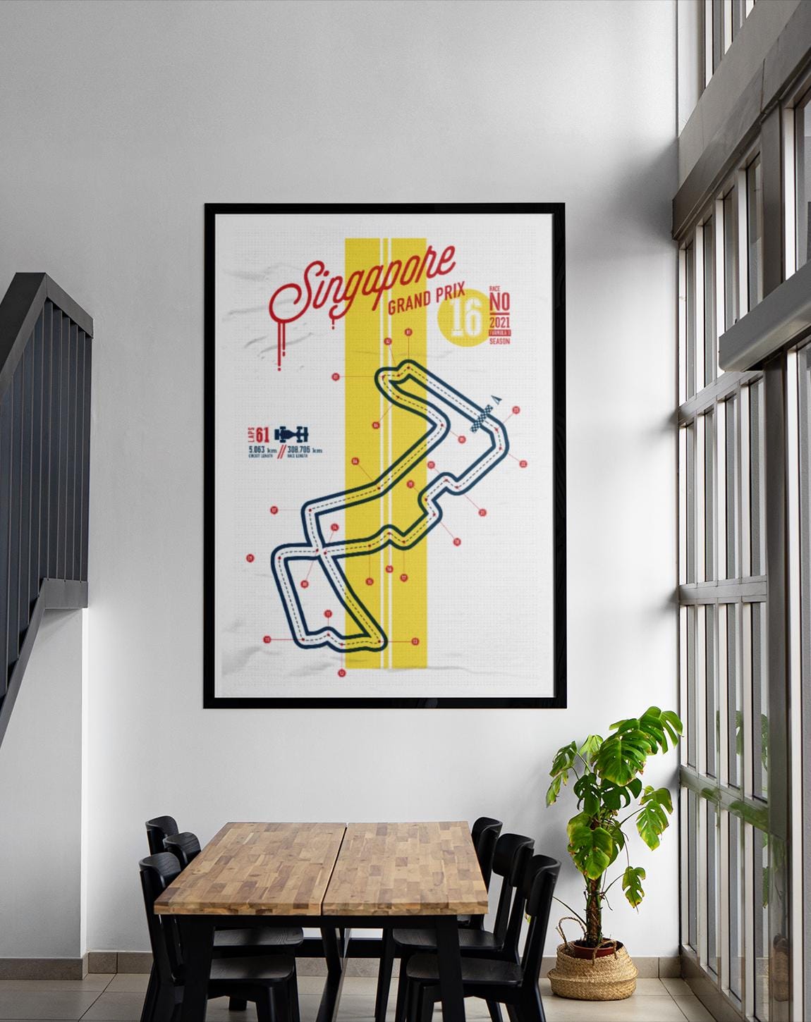 Formula 1 Racetrack Downloadable Poster: Singapore Track - Etsy