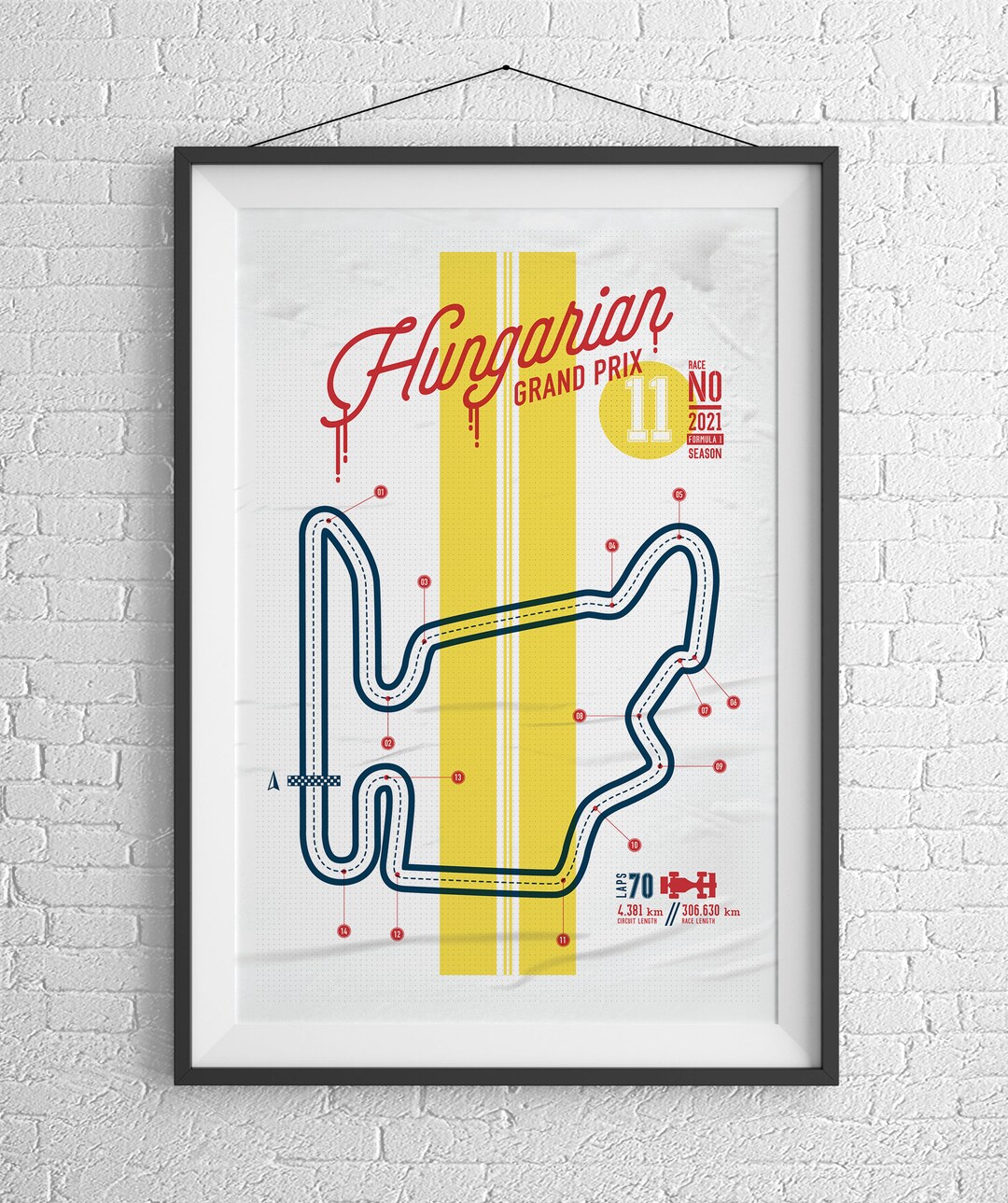 Formula 1 Racetrack Downloadable Poster: Hungarian Track - Etsy