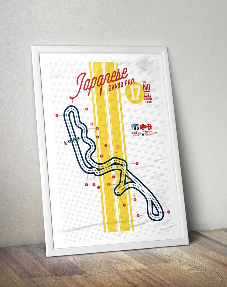 Formula 1 Racetrack Downloadable Poster: Japanese Track - Etsy