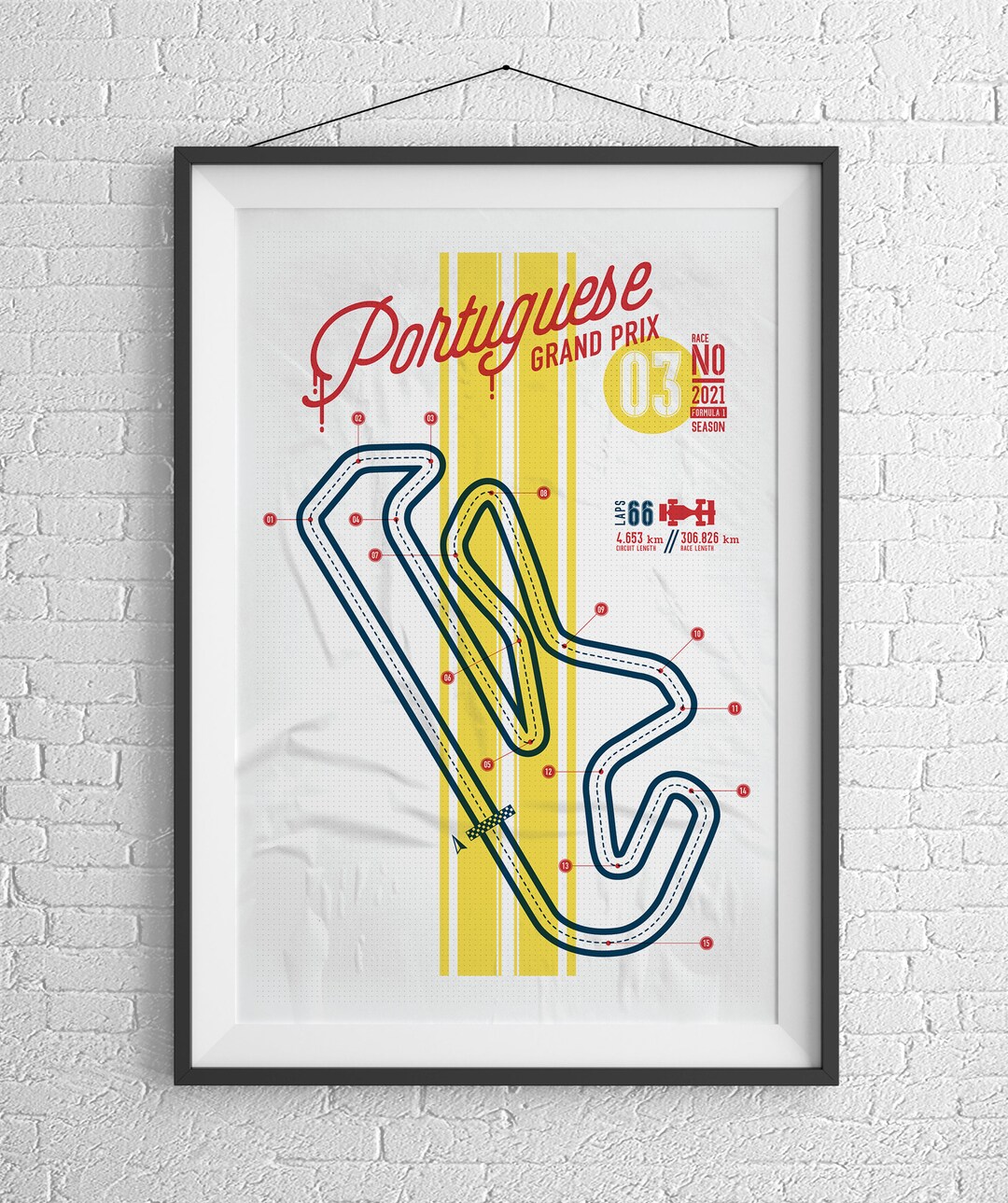 Formula 1 Racetrack Downloadable Poster: Portuguese Track - Etsy