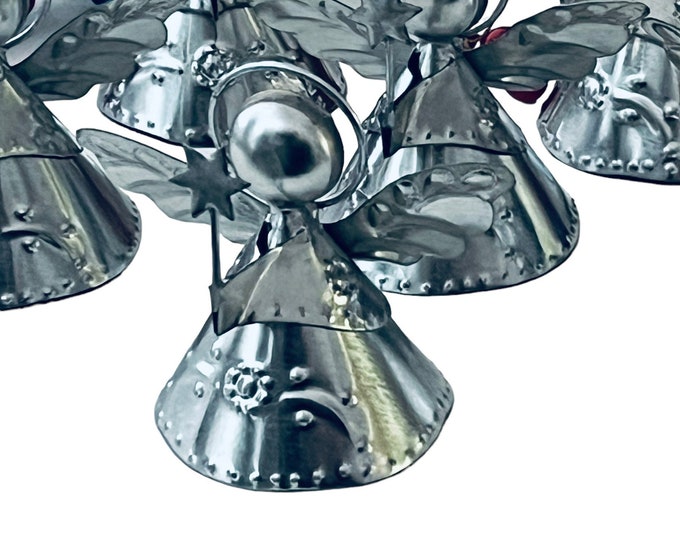 Tin ANGEL ORNAMENTS Set, Angels W STAR Wand, Mexican Christmas, Party ...