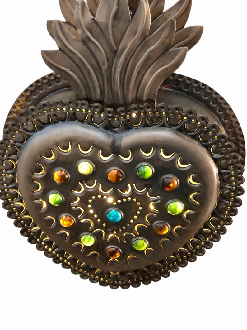 SACRED HEART Luminaria Punched Tin Heart Light 12 Mexican - Etsy